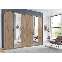 Drehtürenschrank wimex, B:270cm H:208cm T:58cm, beige, Spanplatte, Schränke, "Moldau Kleiderschrank mit Spiegel Schlafzimmerschrank Bestseller",