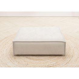 Polsterhocker Places of Style, B:90cm H:43cm T:120cm, beige, 94% Polyester, 6% Nylon, Hocker, "Watertown, XXL Hockerbank passend zum Sofa - ideal als