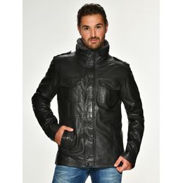 Mustang Herren Lederjacke "Walker RF", schwarz, Gr. XXL, Obermaterial: 100% Lammleder; Innenseite: 100% Baumwolle; Kragen: 100% Lammfell, Jacken