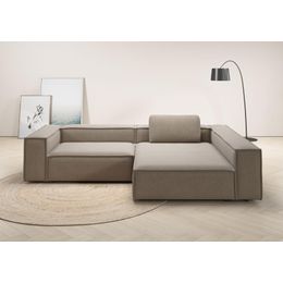 Ecksofa Places of Style, B:306cm H:68cm T:191cm, grau, 100% Polyester, Wohnzimmer, Sofas, "Watertown, moderne XXL L-Form, 306 cm breit", Komfortabel