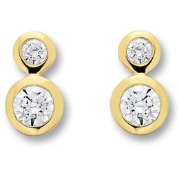 ONE ELEMENT Damen Paar Ohrh&auml;nger "Zirkonia Ohrringe Ohrstecker aus 333 Gelbgold", Damen,mit Zirkonia, Gelbgold 333 Gold, gold, Gelbgold 333, Gold,