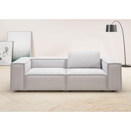 2-Sitzer Places of Style, B:246cm H:68cm T:98cm, grau, 94% Polyester, 6% Nylon, Sofas, "Watertown, modernes Sofa 246 cm breit, auch in Feincord",
