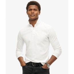 Superdry Herren Lang&auml;rmeliges Studios Polohemd aus Jersey Wei&szlig; - Gr&ouml;&szlig;e: L 104080800018801C003