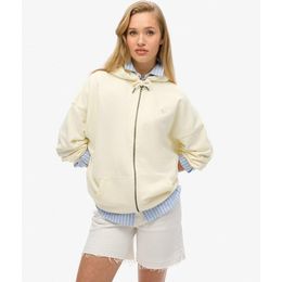 Superdry Damen Studios Kapuzenjacke mit Rei&szlig;verschluss Wei&szlig; - Gr&ouml;&szlig;e: 36 210262300075671D030