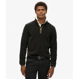 Superdry Herren Estate Fleecejacke mit Halblangem Rei&szlig;verschluss Schwarz - Gr&ouml;&szlig;e: L 104060750083302A003