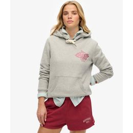 Superdry Damen Athletic Metallic Hoodie Grau - Gr&ouml;&szlig;e: 36 210262250182407Q030