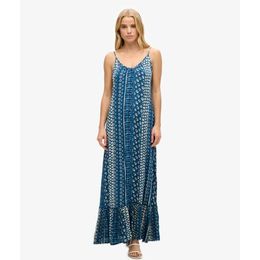 Superdry Damen Maxi-Tr&auml;gerkleid F&uuml;r Den Strand, Blau, Gr&ouml;&szlig;e: 40 21442365006092KT019