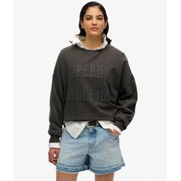 Superdry Damen Athletic Essentials Rundhals-sweatshirt mit Abgestimmten Applikationen Dunkelgrau - Gr&ouml;&szlig;e: 38 210262350071700Q017