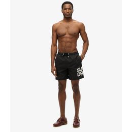 Superdry Herren Sportswear 43,2 cm Badeshorts mit Logo Schwarz - Gr&ouml;&szlig;e: L 106201650019202A003