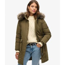 Superdry Damen Everest Parka mit Kunstfellbesatz Gr&uuml;n - Gr&ouml;&szlig;e: 42 2082218500586GMJ020