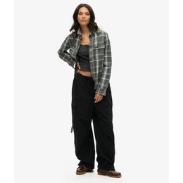 Superdry Damen Schwarz Weit Geschnittene Parachute Hose, Gr&ouml;&szlig;e: S/M 212363150014702A095