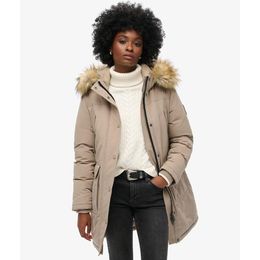 Superdry Damen Everest Parka mit Kunstfellbesatz Beige - Gr&ouml;&szlig;e: 40 20822185005861PC019