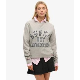 Superdry Damen &Uuml;bergro&szlig;es Athletic Sweatshirt mit Print Grau - Gr&ouml;&szlig;e: L 2102623500721ZUC003
