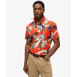 Superdry Herren Orange, Wei&szlig; und Blau Kurz&auml;rmeliges Hawaiihemd Bedruckt, Gr&ouml;&szlig;e: Xxl - Gr&ouml;&szlig;e: Xxl 10410090001878RS005