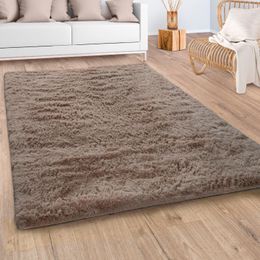 Hochflor-Teppich Paco Home, B:140cm H:37mm L:200cm, grau, Polyester, Teppiche, "Silky 591", Uni-Farben, besonders weich und kuschelig