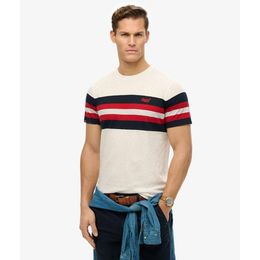 Superdry Men's Essentials Stripe T-shirt Wei&szlig; - Gr&ouml;&szlig;e: L 1040405000720F8U003