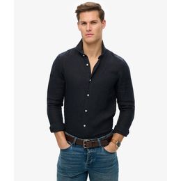 Superdry Herren Besticktes Vacation Leinenhemd Navy - Gr&ouml;&szlig;e: L 1041009500642JVH003