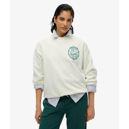 Superdry Damen Lockeres Lo-fi Outdoor Sweatshirt mit Rundhalsausschnitt Creme - Gr&ouml;&szlig;e: 40 210262350067922C019