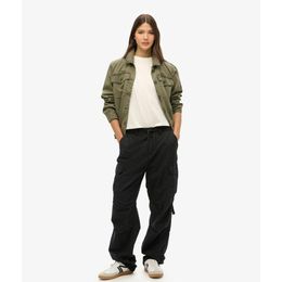 Superdry Damen Para Cargohose mit Niedriger Leibh&ouml;he Schwarz - Gr&ouml;&szlig;e: 28/32 212363150016402A056