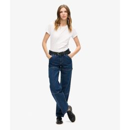 Superdry Damen Mittelhohe Denim Carpenter Jeans aus Bio-baumwolle Dunkelblau - Gr&ouml;&szlig;e: 32/32 2123632000255Q16064