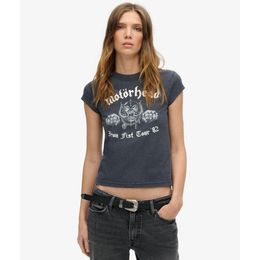 Superdry Damen Mot&ouml;rhead x Superdry Band-t-shirt mit Fl&uuml;gel&auml;rmeln Schwarz - Gr&ouml;&szlig;e: 38 21024215020728IY017