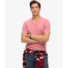 Superdry Herren T-Shirt Aus Flammgarn Mit V-Ausschnitt, Rosa, Gr&ouml;&szlig;e: L 10404050006841DL003