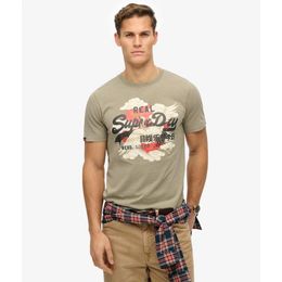 Superdry Herren Vintage Logo Tokyo Relaxed T-shirt Kaki - Gr&ouml;&szlig;e: M 10404055031871KH002