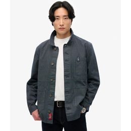 Superdry Herren Merchant Worker Jacke mit Streifen Blau - Gr&ouml;&szlig;e: L 10202005009304AL003