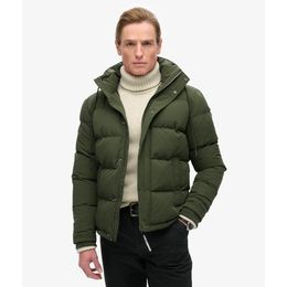 Superdry Men's Everest Kurze Pufferjacke mit Kapuze Gr&uuml;n - Gr&ouml;&szlig;e: L 102020200054743E003