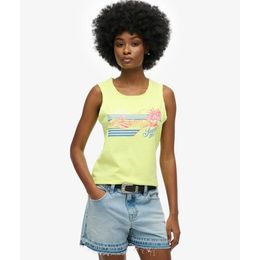 Superdry Damen Gestreiftes Outdoor-tanktop mit Tiefem Rundhalsausschnitt Yellow - Gr&ouml;&szlig;e: 34 2103026000611C6S028