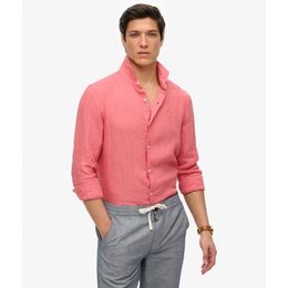 Superdry Herren Besticktes Vacation Leinenhemd Pink - Gr&ouml;&szlig;e: XL 1041009500642MOE004