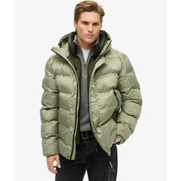 Superdry Herren City Steppjacke mit Kapuze und Grafik Gr&uuml;n - Gr&ouml;&szlig;e: XL 1020202000589VCH004