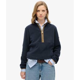 Superdry Damen Estate Fleecejacke mit Halblangem Rei&szlig;verschluss Marineblau - Gr&ouml;&szlig;e: 38 210262350068798T017