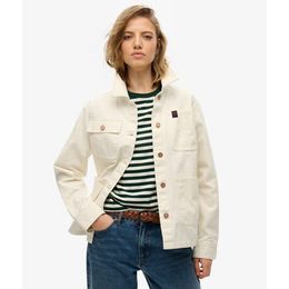 Superdry Women's Chore Jacke Wei&szlig; - Gr&ouml;&szlig;e: 42 208221700063971D020