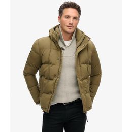 Superdry Herren Everest Kurze Pufferjacke mit Kapuze Gr&uuml;n - Gr&ouml;&szlig;e: Xxl 102020200054703O005