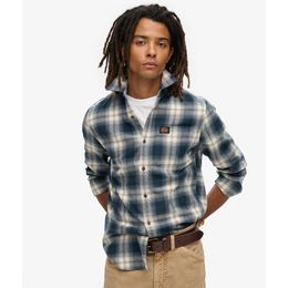 Superdry Herren Lang&auml;rmeliges Holzf&auml;llerhemd aus Baumwolle Marineblau - Gr&ouml;&szlig;e: XL 10410095005589YK004