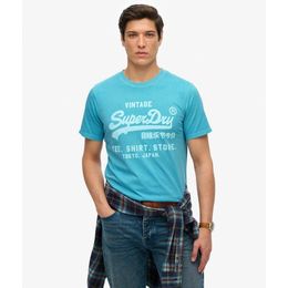 Superdry Herren L&auml;ssiges Vintage Logo T-shirt in Neonfarben Blue - Gr&ouml;&szlig;e: Xxl 1040405503191C9A005