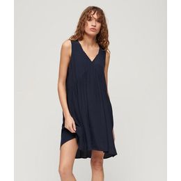 Superdry Damen &Auml;rmelloses Volume Kleid Marineblau - Gr&ouml;&szlig;e: 40 214423650061398T019