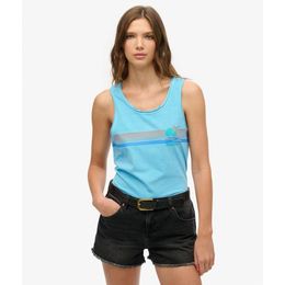 Superdry Damen Gestreiftes Outdoor-tanktop mit Tiefem Rundhalsausschnitt Blue - Gr&ouml;&szlig;e: 44 2103026000611C9A025