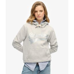 Superdry Damen Super Athletics Kapuzenpullover Hellgrau - Gr&ouml;&szlig;e: 38 21026225018505WB017
