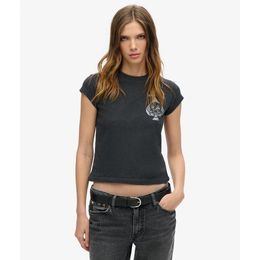 Superdry Damen Mot&ouml;rhead x Superdry Band-t-shirt mit Fl&uuml;gel&auml;rmeln Schwarz - Gr&ouml;&szlig;e: 38 21024215020728IW017