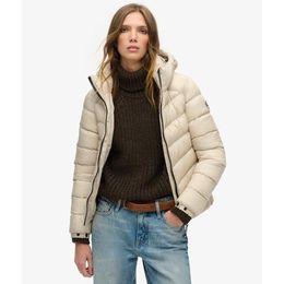 Superdry Damen Fuji Steppjacke mit Kapuze Beige - Gr&ouml;&szlig;e: 40 20822185005518PV019