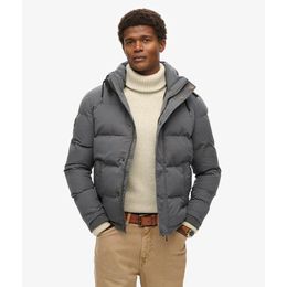 Superdry Herren Everest Kurze Pufferjacke mit Kapuze Dunkelgrau - Gr&ouml;&szlig;e: M 102020200054700Q002