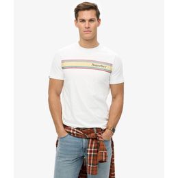 Superdry Herren L&auml;ssiges Venue T-shirt mit Streifen und Logo Wei&szlig; - Gr&ouml;&szlig;e: XL 104040550320501C004
