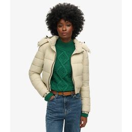 Superdry Damen Verk&uuml;rzte Fuji Kapuzenjacke Beige - Gr&ouml;&szlig;e: 38 20822185005618PV017