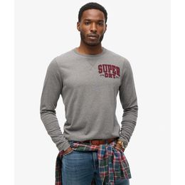 Superdry Herren Vintage Athletic Long Sleeve Top Dunkelgrau - Gr&ouml;&szlig;e: S 1041210500694HBA001
