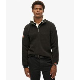 Superdry Herren Active Fleecepullover mit Halbem Rei&szlig;verschluss Schwarz - Gr&ouml;&szlig;e: M 104060750083402A002