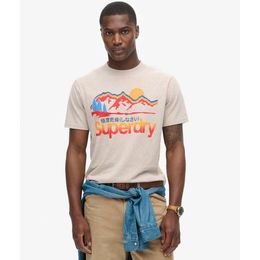 Superdry Herren Beige Great Outdoors T-Shirt Mit Grafikdruck, Gr&ouml;&szlig;e: L 10404055031152AH003