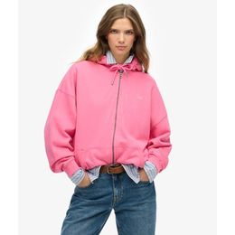 Superdry Damen Studios Kapuzenjacke mit Rei&szlig;verschluss Pink - Gr&ouml;&szlig;e: 36 21026230007563LU030