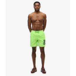 Superdry Men's Sportswear 43,2 cm Badeshorts mit Logo Gr&uuml;n - Gr&ouml;&szlig;e: M 106201650019227Y002